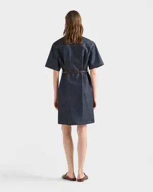 Prada Belted Denim Shirt Dress
