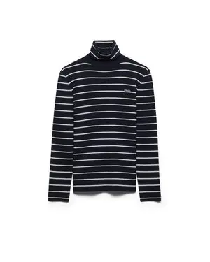 Prada Striped Wool Turtleneck Sweater - Blue