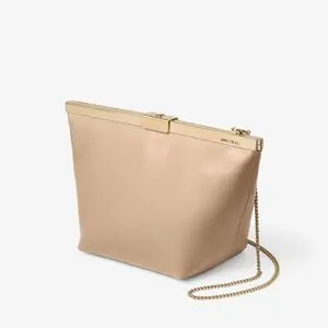 JIMMY CHOO Nappa Leather Clutch Bag - Chai/gold