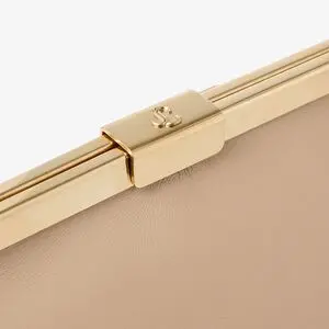 JIMMY CHOO Nappa Leather Clutch Bag - Chai/gold