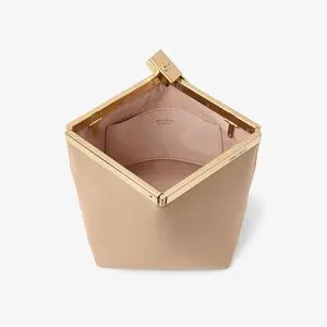 JIMMY CHOO Nappa Leather Clutch Bag - Chai/gold