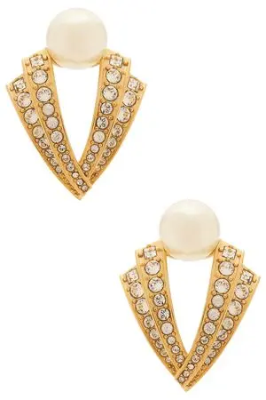 Valentino Garavani Je Les V Earrings - Oro  Cream  & Crystal