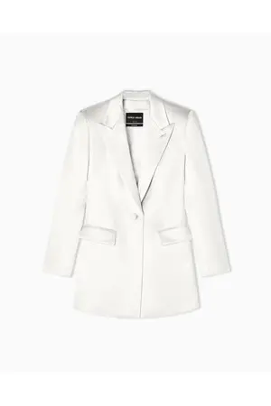 Giorgio Armani Silk Satin Single-breasted Jacket - White