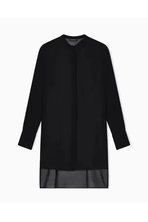 Emporio Armani Maxi Shirt In Techno Georgette