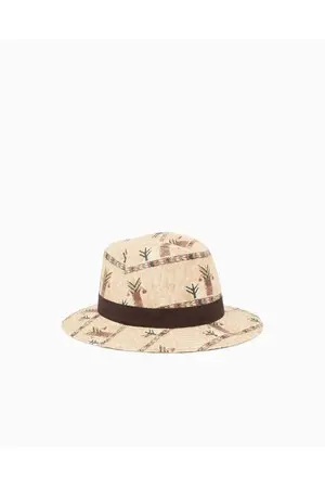Giorgio Armani Cotton And Linen Blend Hat - Natural