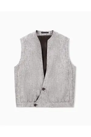 Giorgio Armani Wool Crepe Vest With Rhinestone Detail - Red
