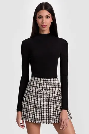 Alice + Olivia Roberta Ribbed Turtleneck - Black
