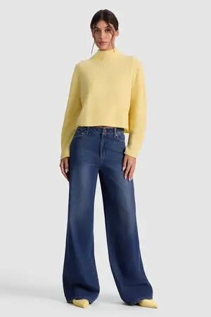 Alice + Olivia Nance Cashmere Turtleneck - Yellow