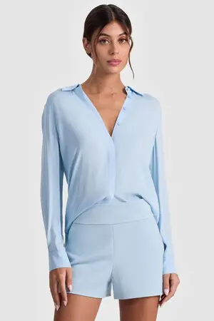 Alice + Olivia Willa Double Viscose Shirt