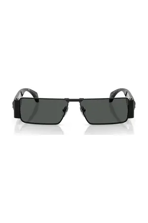 Versace Rectangle Sunglasses With Medusa Plaque Detailing