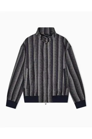 Emporio Armani Jacquard Blouson With Op-art Motif