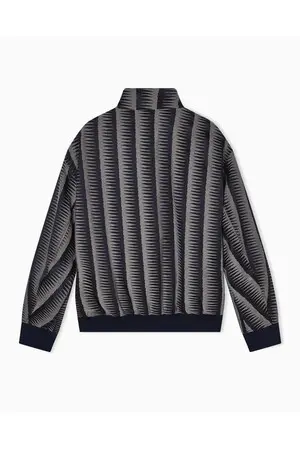 Emporio Armani Jacquard Blouson With Op-art Motif