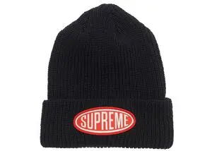 Supreme Oval Patch Beanie - Black
