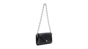 GANNI Recycled Leather Chain Wallet Bag - Black