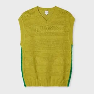 Paul Smith Textured Cotton Knitted Vest - Green