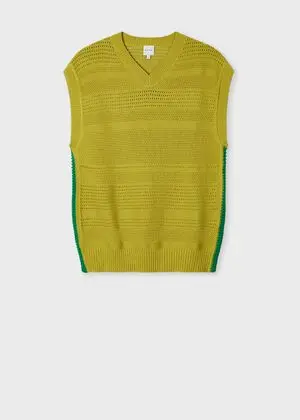 Paul Smith Textured Cotton Knitted Vest - Green