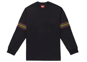 Supreme Knit Panel Stripe Long Sleeve Top - Black