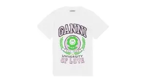 GANNI University Of Love T-shirt - Bright White