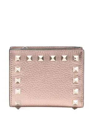 Valentino Garavani Rockstud Leather Flap Wallet - Pink