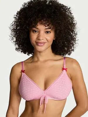 Victoria's Secret Heart Lace Unlined Triangle Bralette - Pink