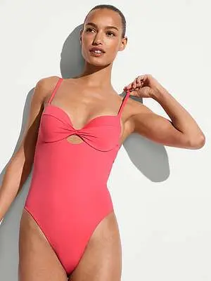Victoria's Secret Swim Essential Twist Push-up One-piece Swimsuit - Pink