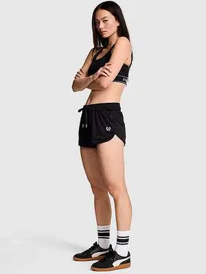 Pink Mesh Running Shorts - Black