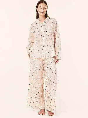 Victoria's Secret Papinelle Hearts Full-length Cotton Pj Set - Print