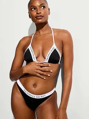 Victoria's Secret Swim Vs Iconic Logo Triangle Bikini Top - Black