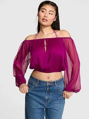 Pink Cropped Blouses