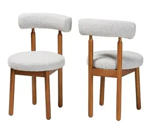 BAXTON STUDIO Edric Fabric And Wood Dining Chai R Set Of 2 - One-color
