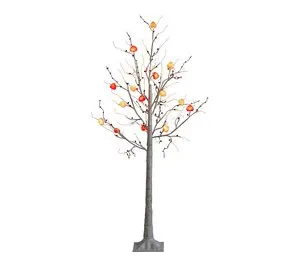 NEARLY NATURAL 5' Pre-lit Twig Tree With Heart Shaped Ornament - One-color