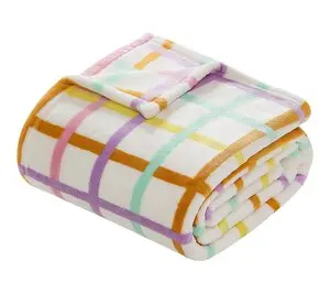 HALLMARK Multicolor Chromatic Grid 50' X 70' Pl Ush Throw Blank