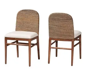 BALI & PARI Nadim Seagrass And Wood Dining Chai R Set Of 2 - One-color