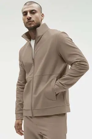 Alo Yoga Conquer Max Mock Neck Full Zip Sweatshirt - Gravel
