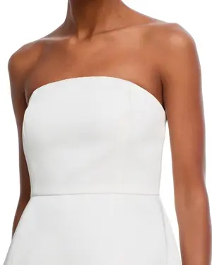 French Connection York Satin Strapless Peplum Top