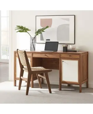 MODWAY Capri 58" Wood Grain Office Desk