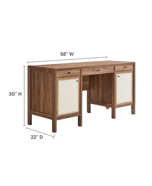 MODWAY Capri 58" Wood Grain Office Desk