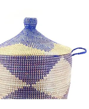 MBARE Dou Lid Chevron Low Storage Basket