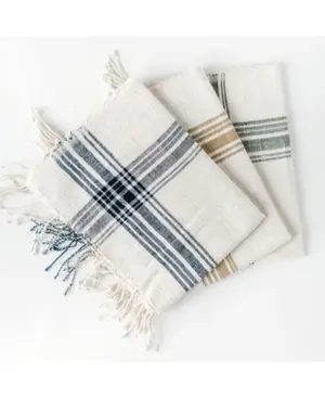 CREATIVE WOMEN Cabin Hatch Cotton Hand Towel - Navy