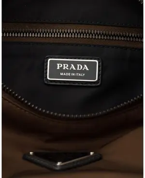 Prada Re-nylon And Leather Bag - Brown