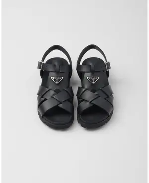 Prada Crisscross Rubber Sandals