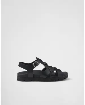 Prada Crisscross Rubber Sandals