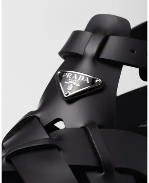 Prada Crisscross Rubber Sandals
