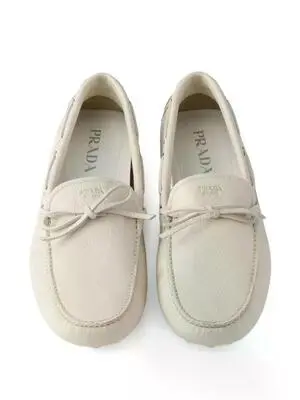 Prada Logo-detail Boat Shoes - Neutrals