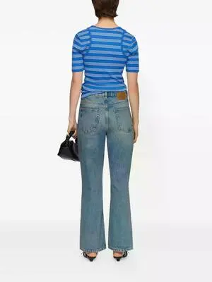 GANNI Betzy Cropped Flared Jeans - Blue