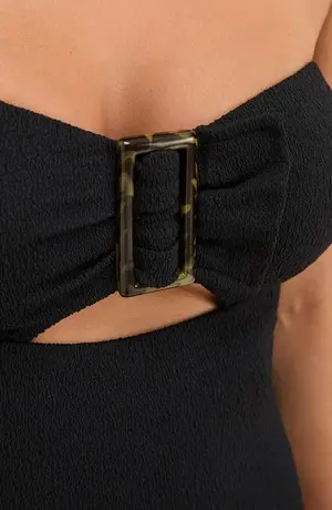 VIX PAULA HERMANNY Fir Sade Cutout Bandeau One-piece Swimsuit - Black
