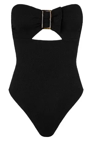 VIX PAULA HERMANNY Fir Sade Cutout Bandeau One-piece Swimsuit - Black