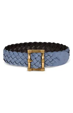 Etro Woven Reversible Suede Belt Avio