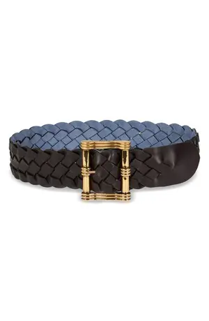 Etro Woven Reversible Suede Belt - Avio