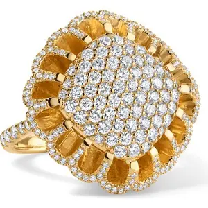 MINDI MOND Floating Diamond Ring - 18k Yellow Gold